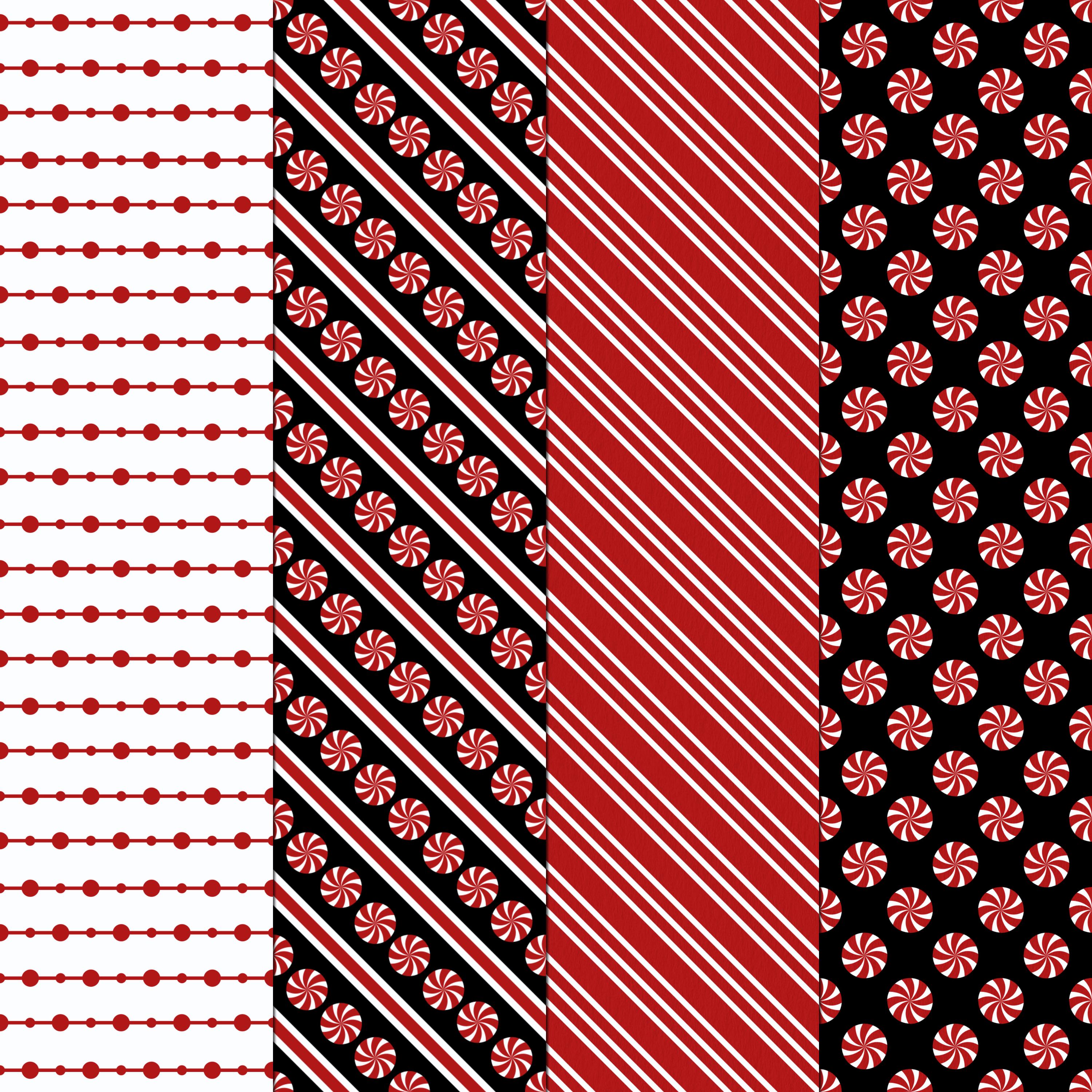 Peppermint Candy Digital Paper Pack: Christmas Scrapbook Patterns ...
