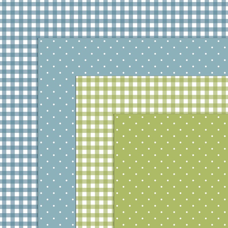 Gingham & Polka Dot Easter Digital Paper Pack. Yellow, Orange, Pink ...