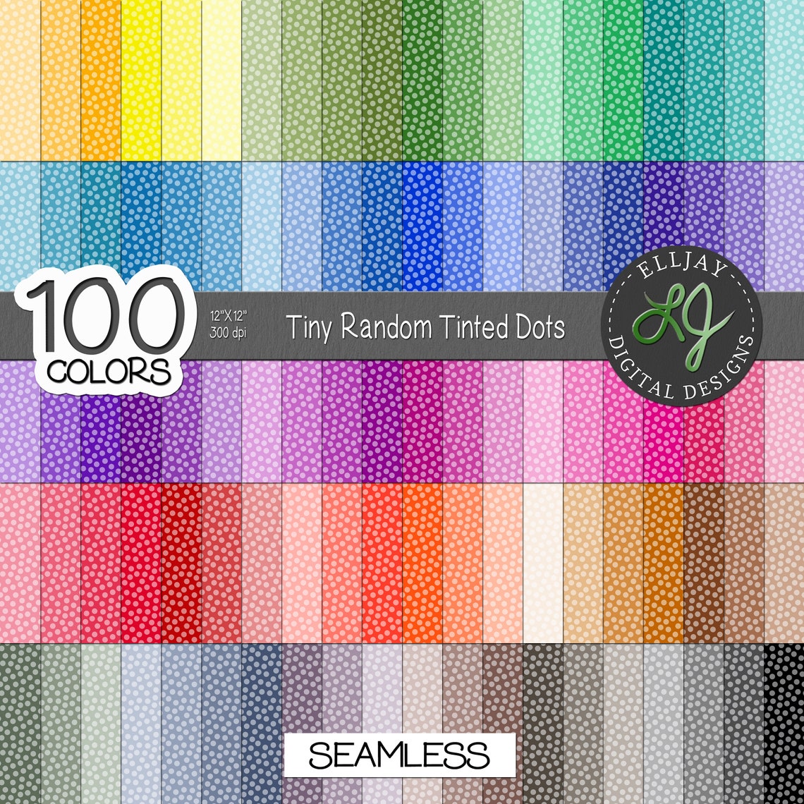 Tiny Random Tinted Dots Digital Paper in 100 Colors. Scrapbook Paper ...