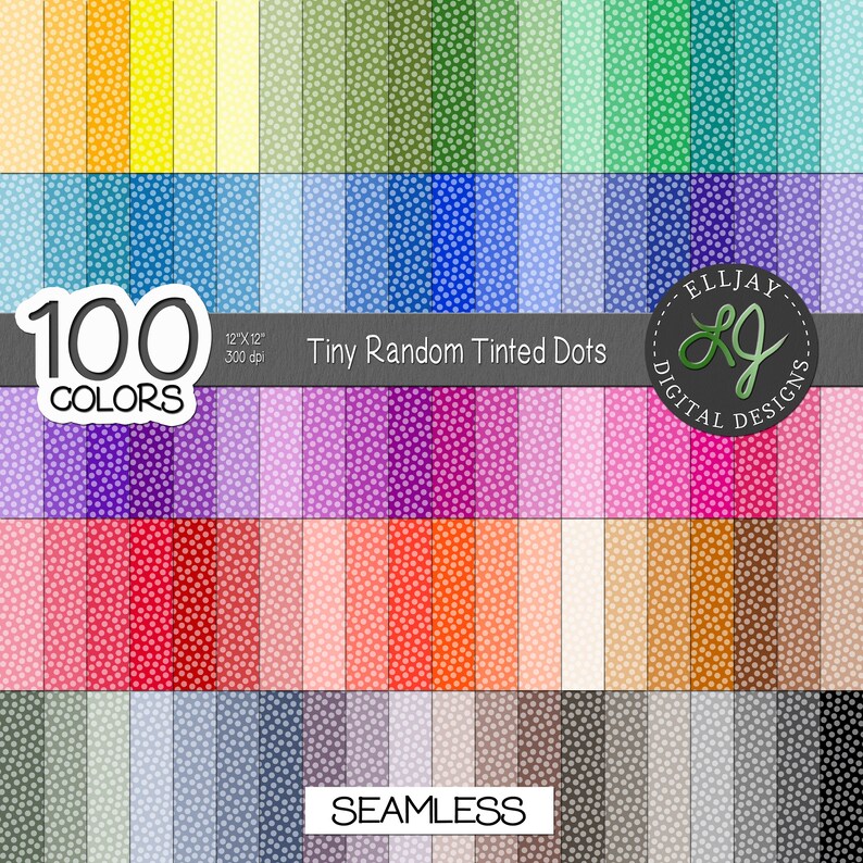 Tiny Random Tinted Dots Digital Paper in 100 Colors. Scrapbook Paper ...