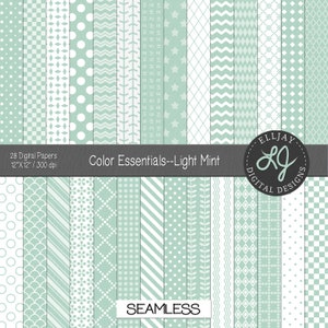 Mint Green Digital Paper With Light Texture. Seamless Mint Green ...