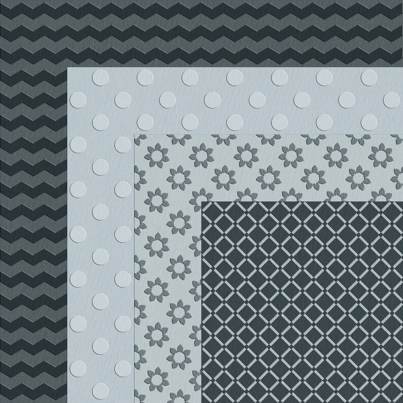 Embossed Gray Digital Paper With Cardstock Texture. Scrapbook Patterns ...