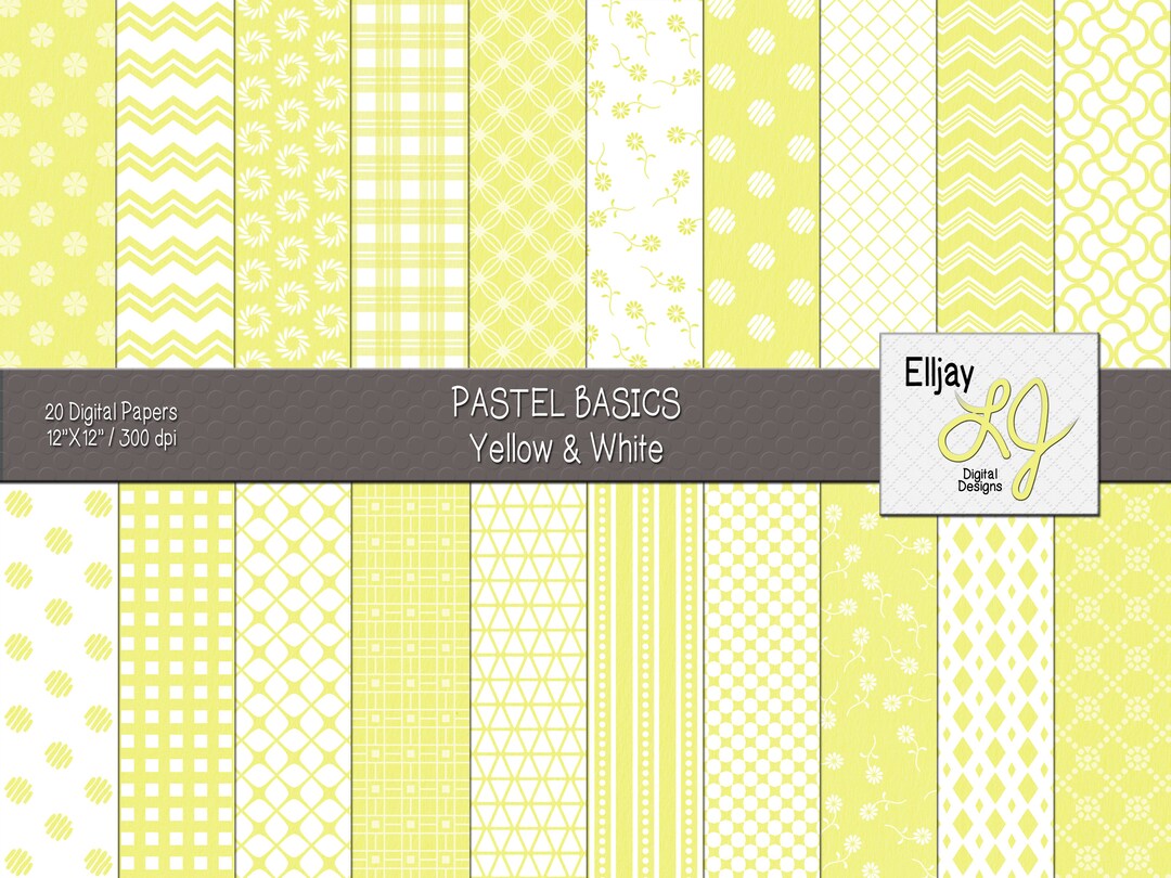 Pastel Yellow Digital Paper Pack With Light Texture. Great for - Etsy