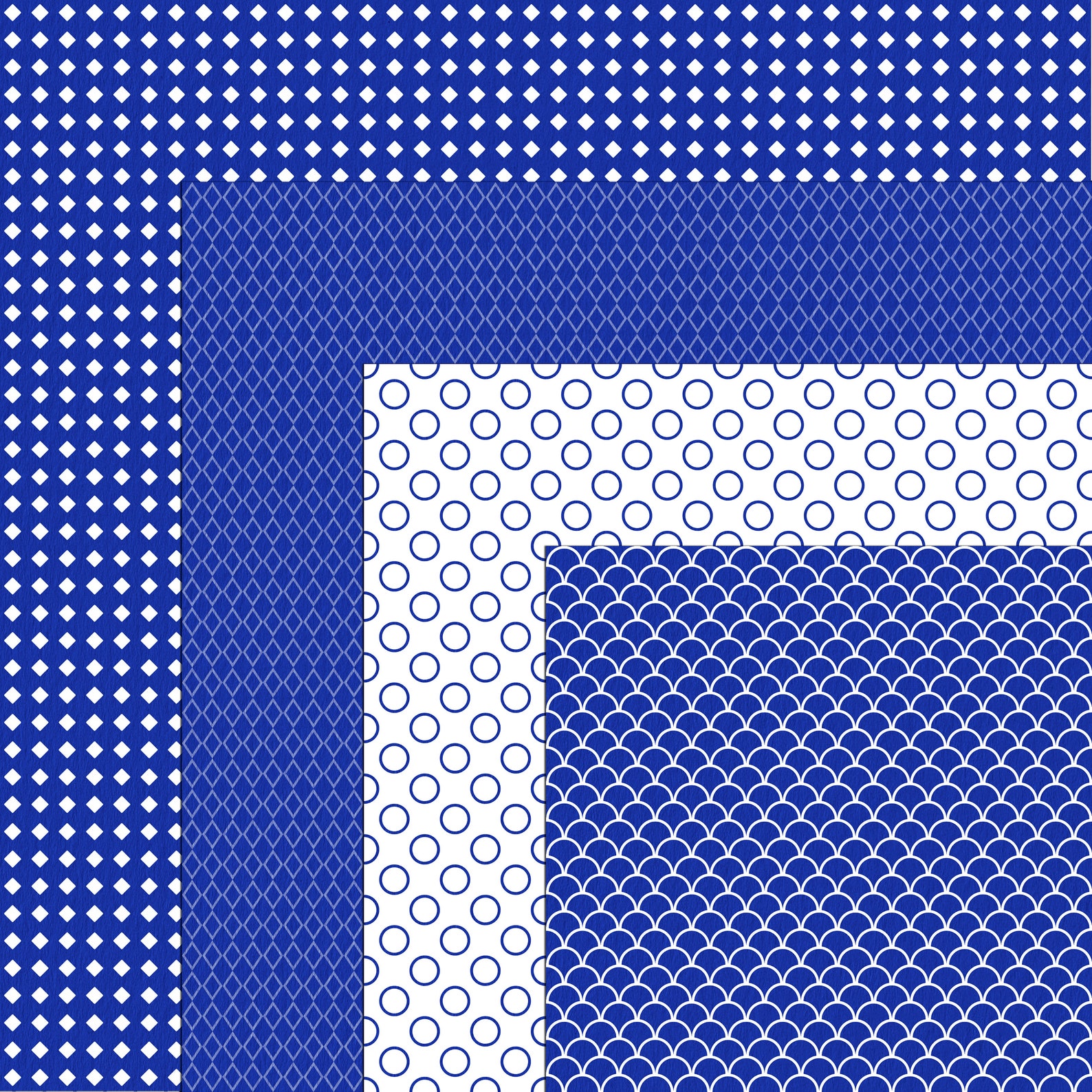 Royal Blue Digital Paper: Light Texture Scrapbook Patterns (digital ...
