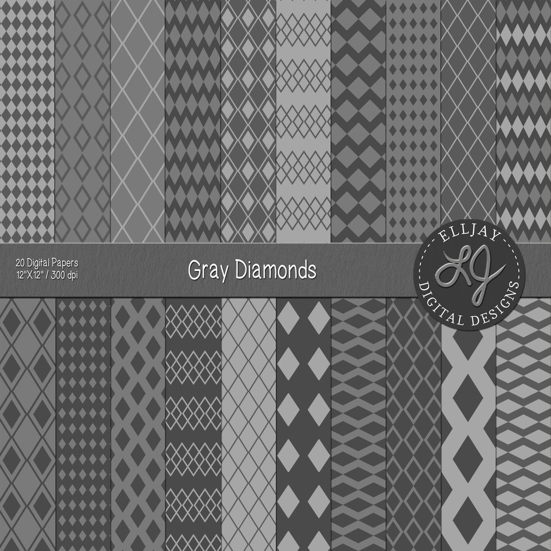 Gray Diamond Pattern Digital Paper Pack (digital Download) - Etsy