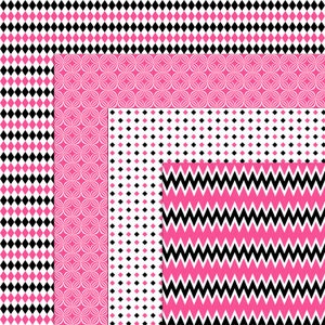 Hot Pink & Black Digital Paper Pack. Seamless Pink Backgrounds ...
