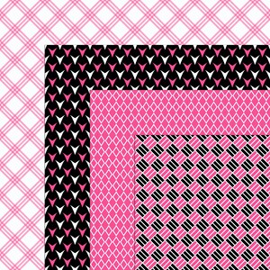 Hot Pink & Black Digital Paper Pack. Seamless Pink Backgrounds ...