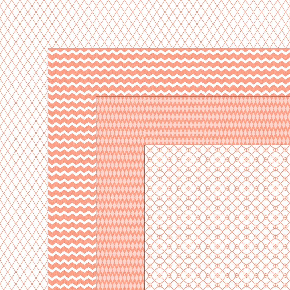 Peach Digital Paper: Seamless Scrapbook Patterns (digital Download) - Etsy