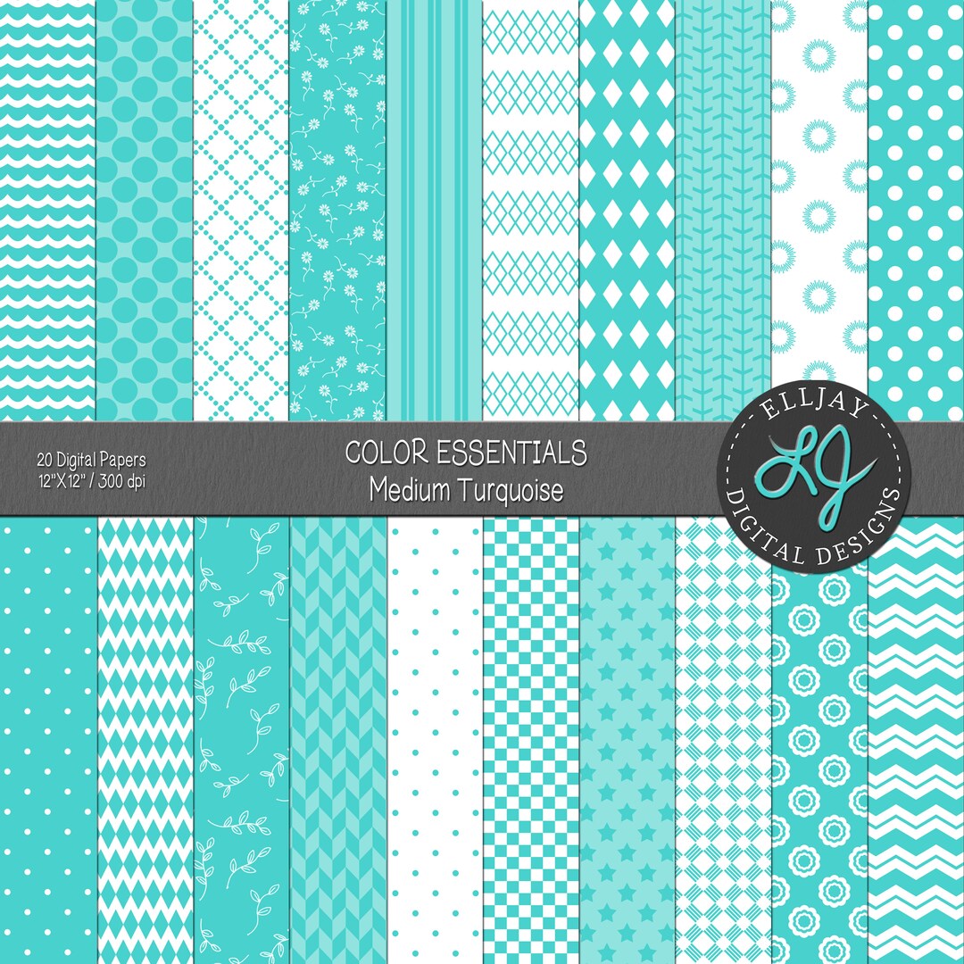 Turquoise Digital Paper Pack: Seamless Patterns (digital Download) - Etsy