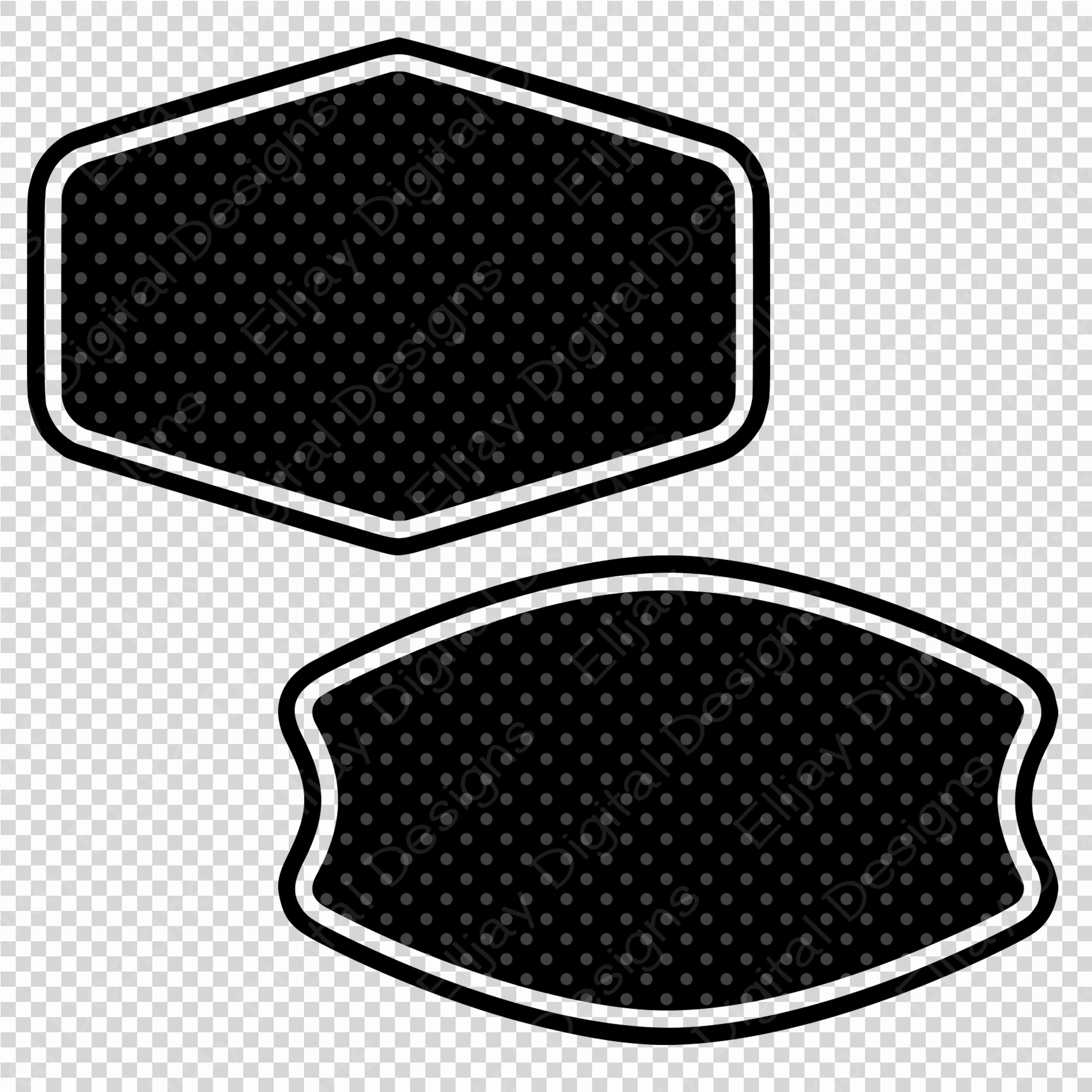 Black Digital Frames White Polka Dots. Printable Labels. Black Tag ...