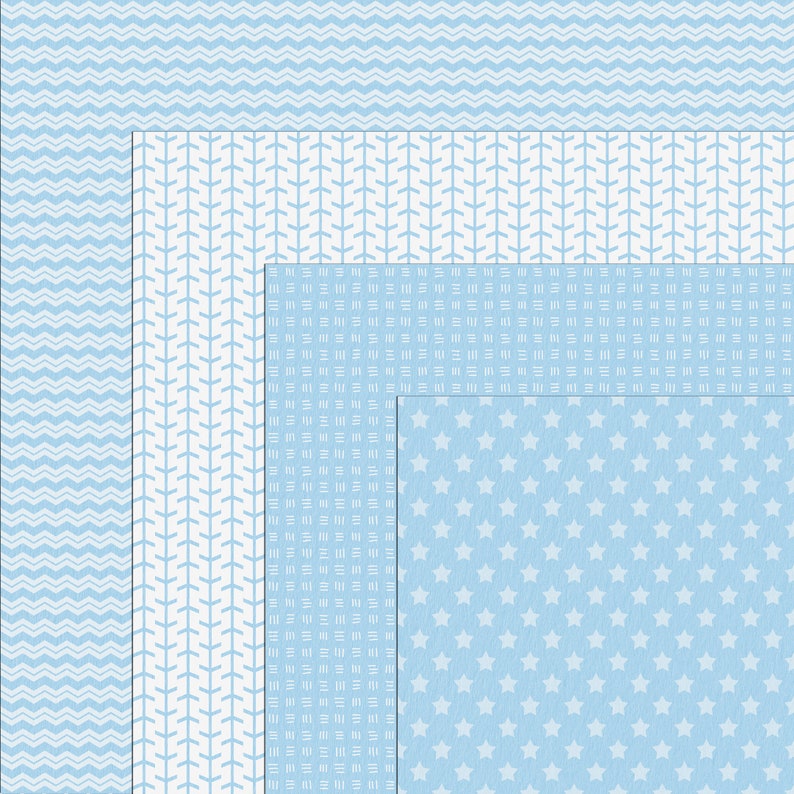 Baby Blue Digital Paper. Seamless Light Blue Baby Shower Paper ...