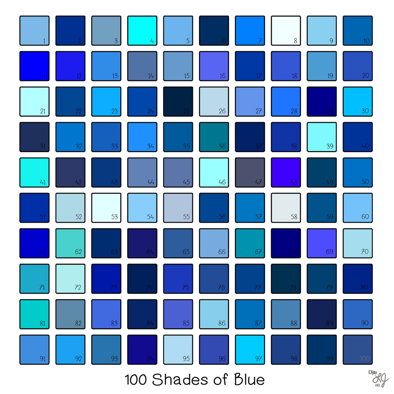 Blue Polka Dot Digital Paper: 100 Shades Seamless Patterns (digital ...