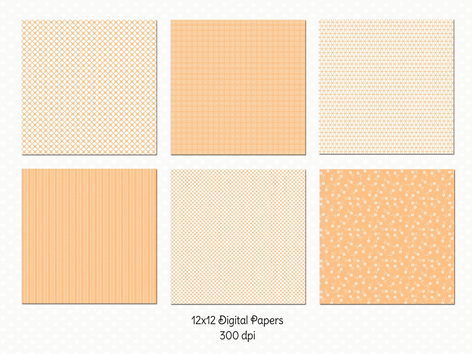 Pastel Orange Digital Paper Pack: Light Texture Scrapbook Backgrounds ...