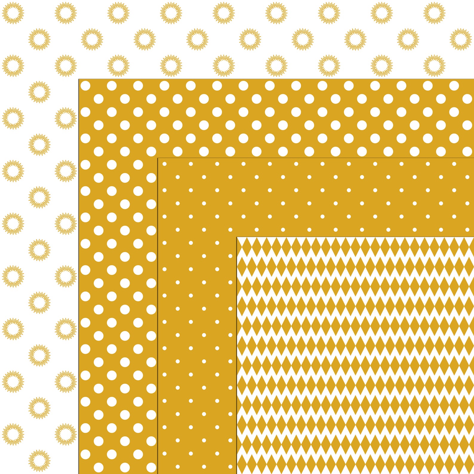 Goldenrod Yellow Digital Paper Pack. Seamless Yellow Scrapbook Paper ...