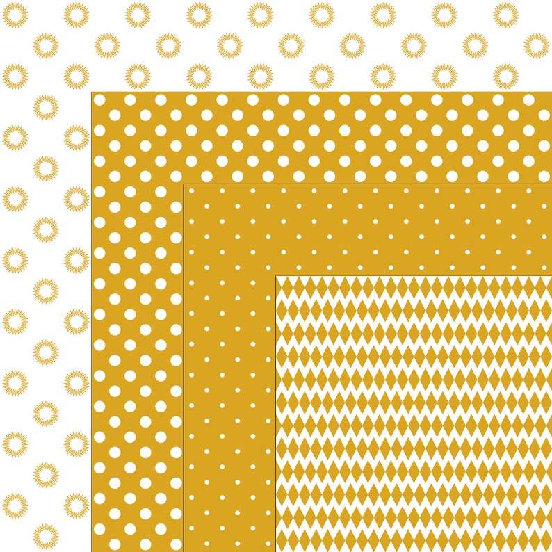 Goldenrod Yellow Digital Paper Pack. Seamless Yellow Scrapbook Paper ...