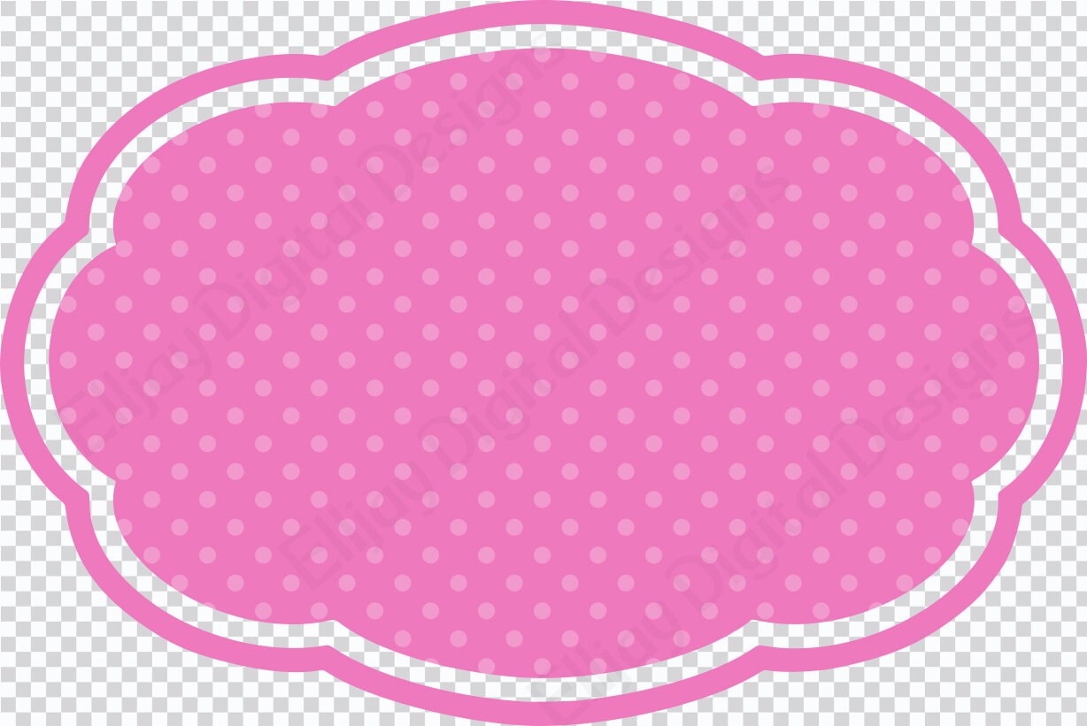Polka Dot Frames Clipart: 100 Colors, Printable Labels (PNG Digital ...
