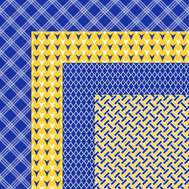 Royal Blue & Yellow Digital Paper With Light Texture for Scrapbooks ...