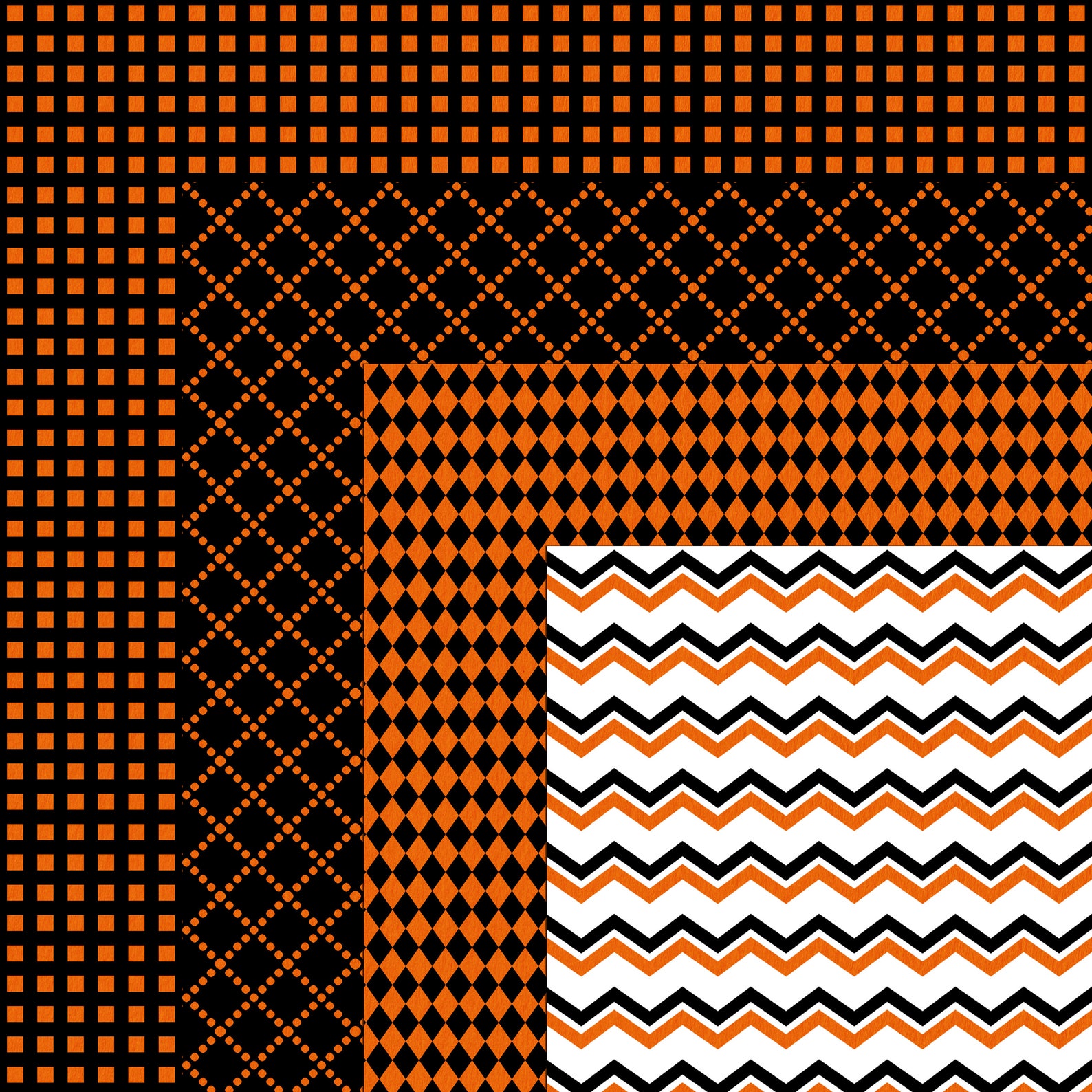 Black & Orange Digital Paper Pack. Halloween Paper. Backgrounds ...
