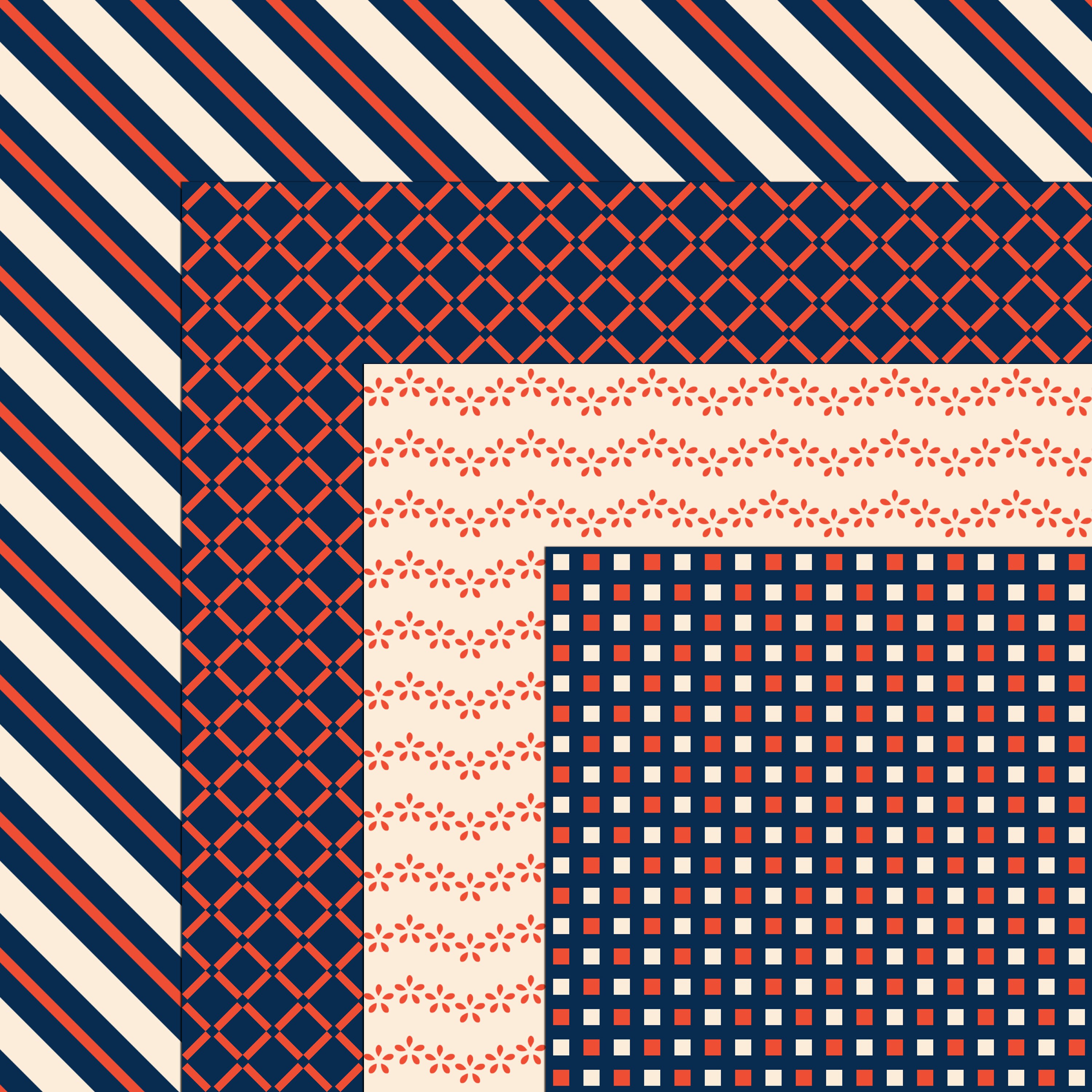 Navy Blue & Orange Digital Paper Pack. Sports Colors. Blue and Orange ...