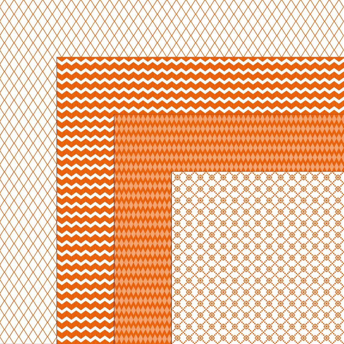 Orange Digital Paper Kit With Light Texture. Graduations, Scrapbooking ...