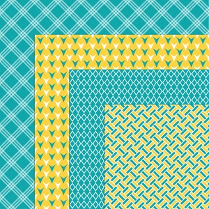 Turquoise Blue & Yellow Digital Paper With Light Texture for Scrapbooks ...