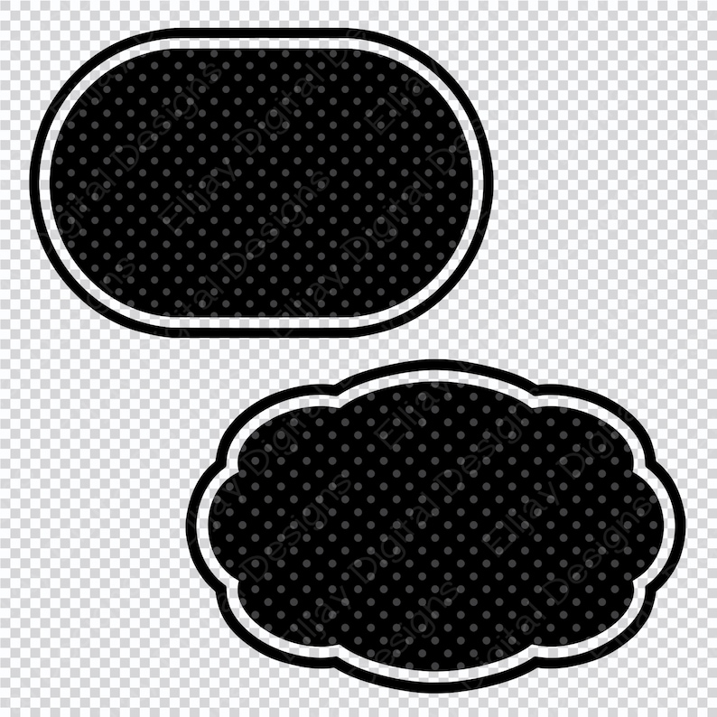 Black Polka Dot Frames Clipart: Printable Labels (PNG Digital Download ...