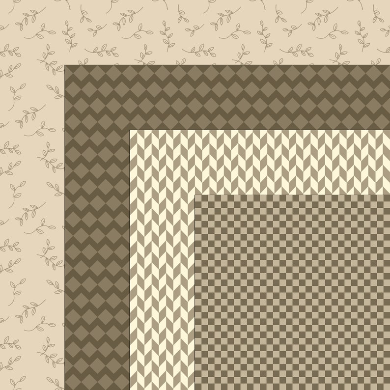 Brown Digital Paper Pack. Seamless Patterns. Scrapbook Paper Pack ...