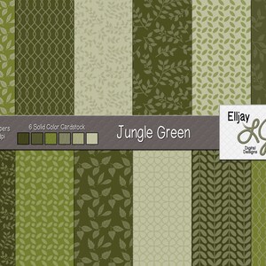 Shades of Green Leaves Digital Paper. Jungle Digital Paper. - Etsy