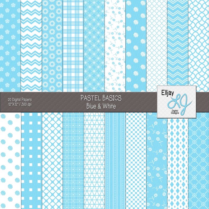 Pastel Digital Paper Pack: Light Texture Scrapbook Patterns (digital ...
