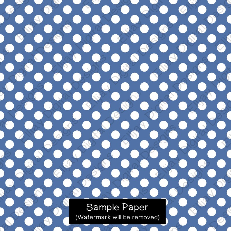 Blue Polka Dot Digital Paper: 100 Shades Seamless Patterns (digital ...