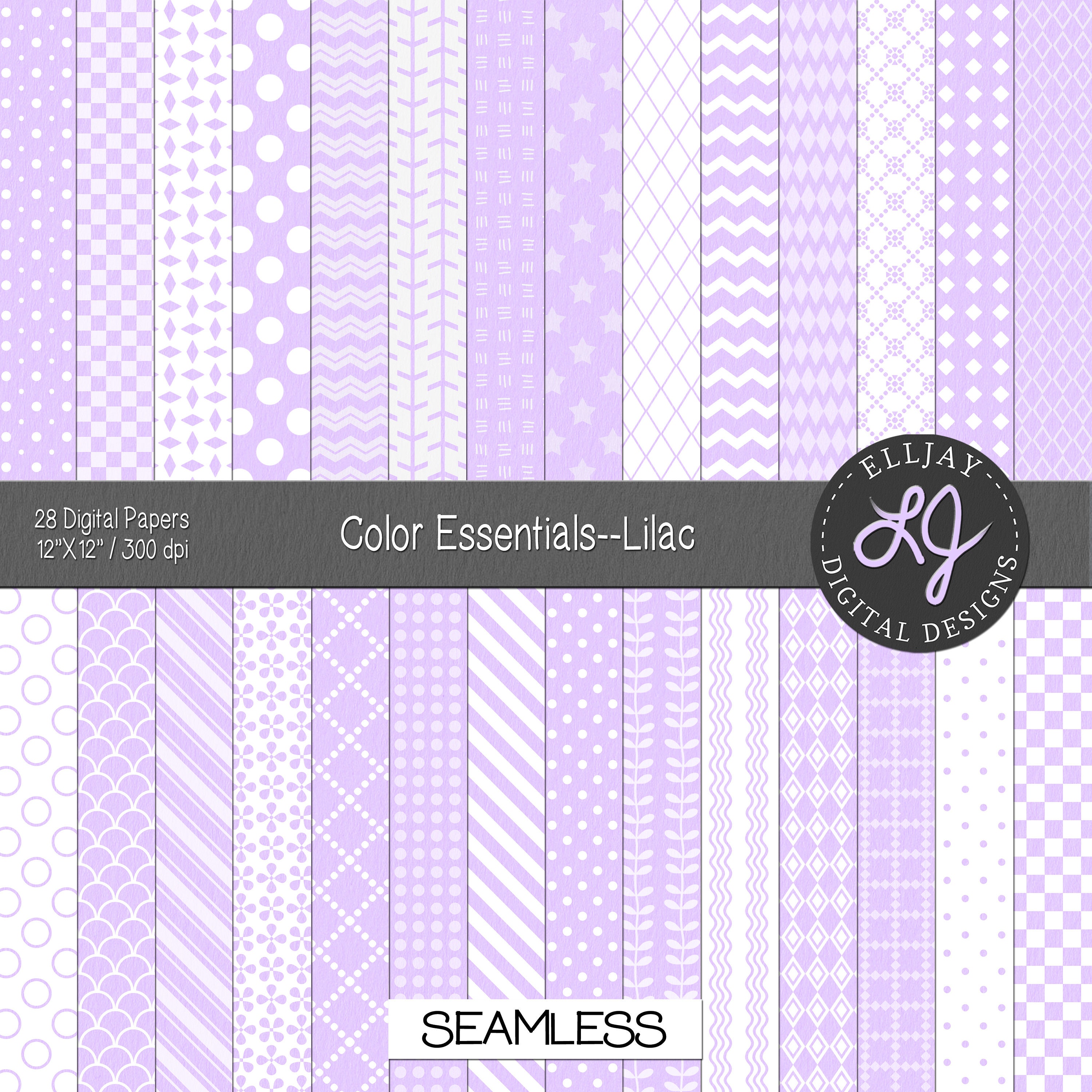 Lilac Digital Paper With Light Texture. Seamless Purple Scrapbook Paper ...