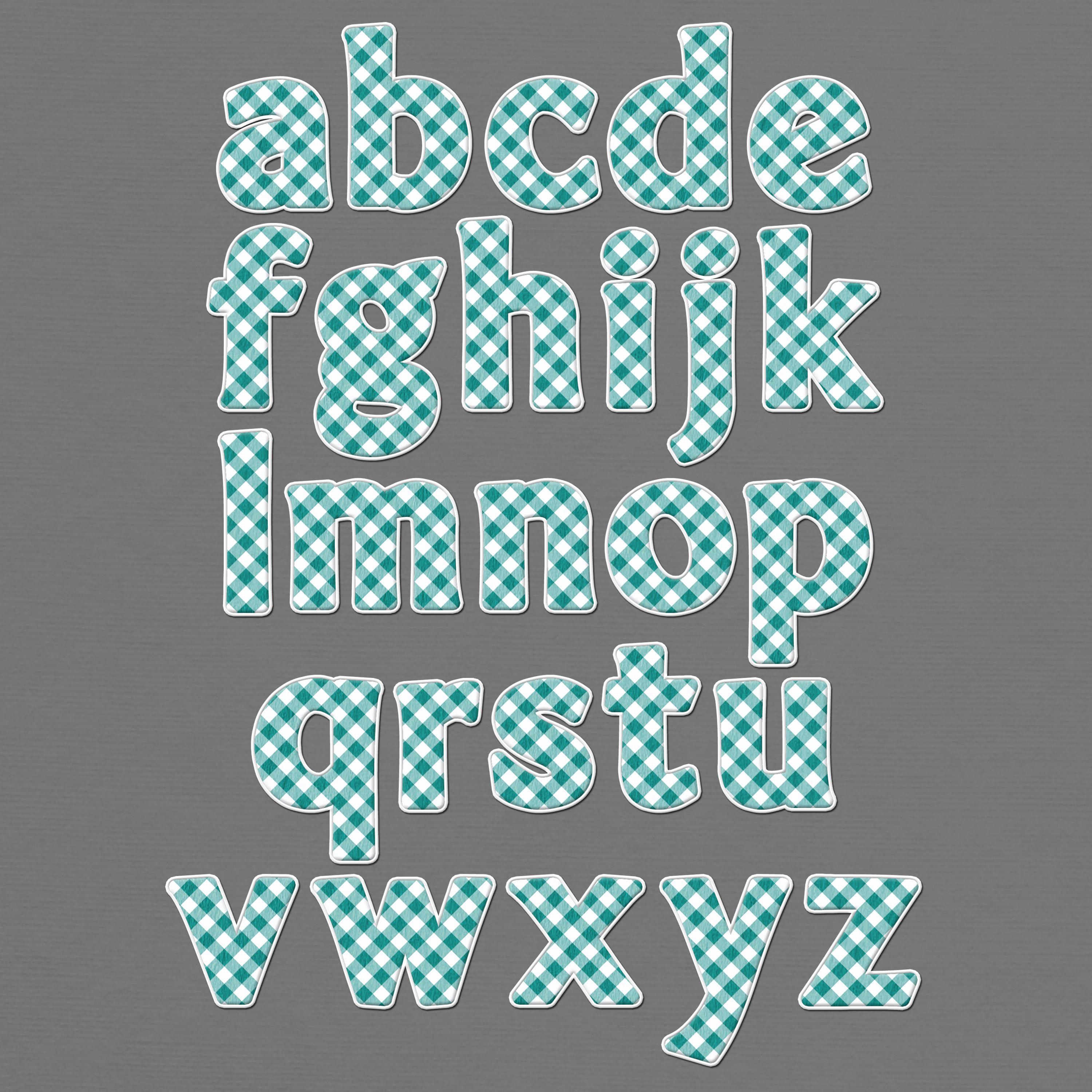 Teal Pattern Alphabet PNG Clipart: Scrapbook Graphics (digital Download ...