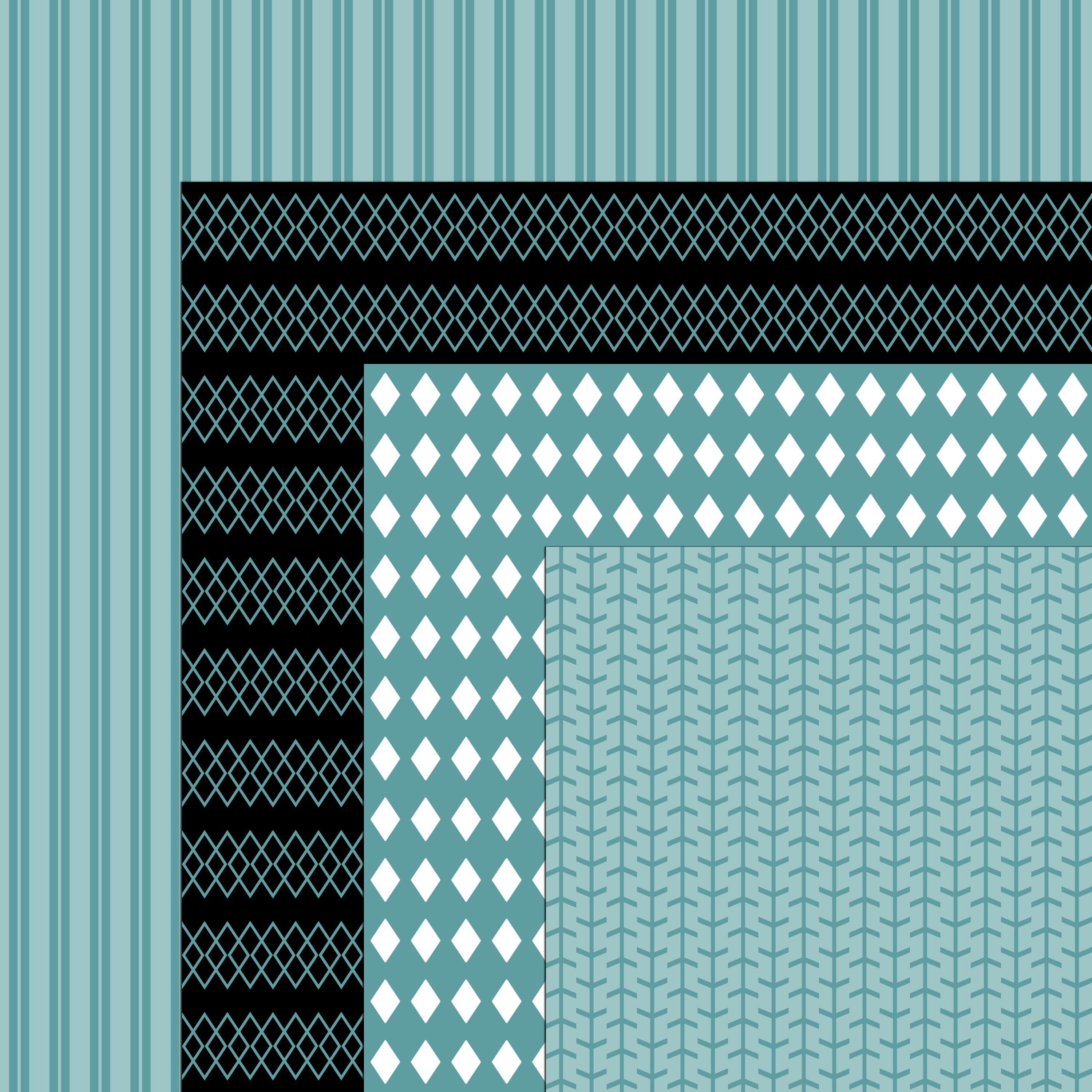 Turquoise Digital Paper Pack. Seamless Patterns. Turquoise Scrapbook ...