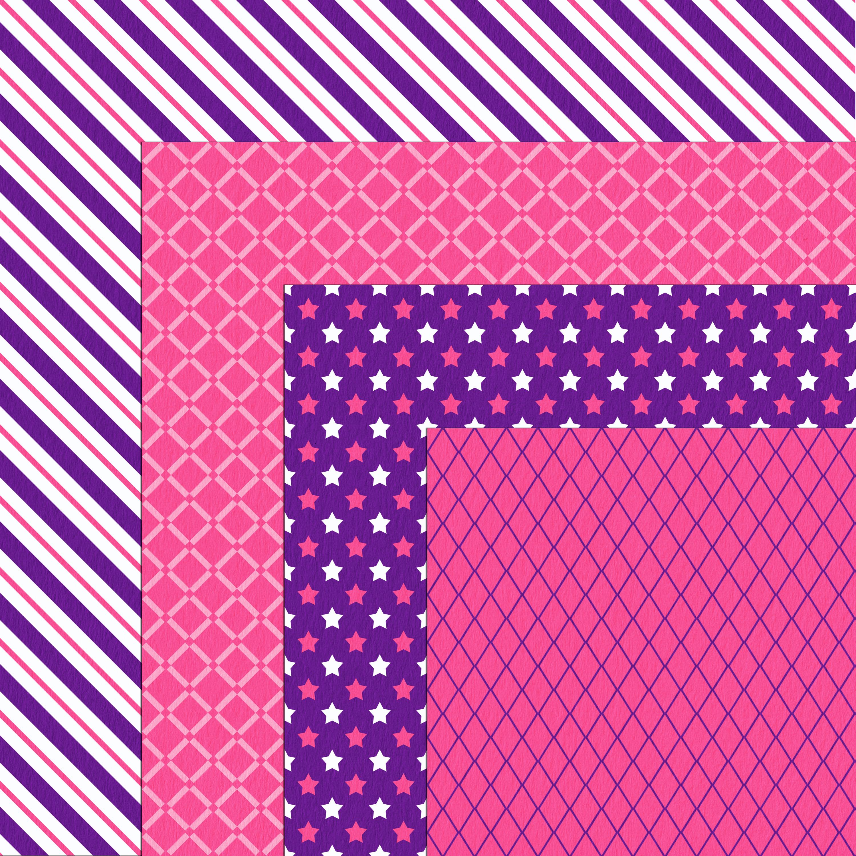 Purple & Pink Digital Paper Pack: Seamless Patterns (digital Download ...