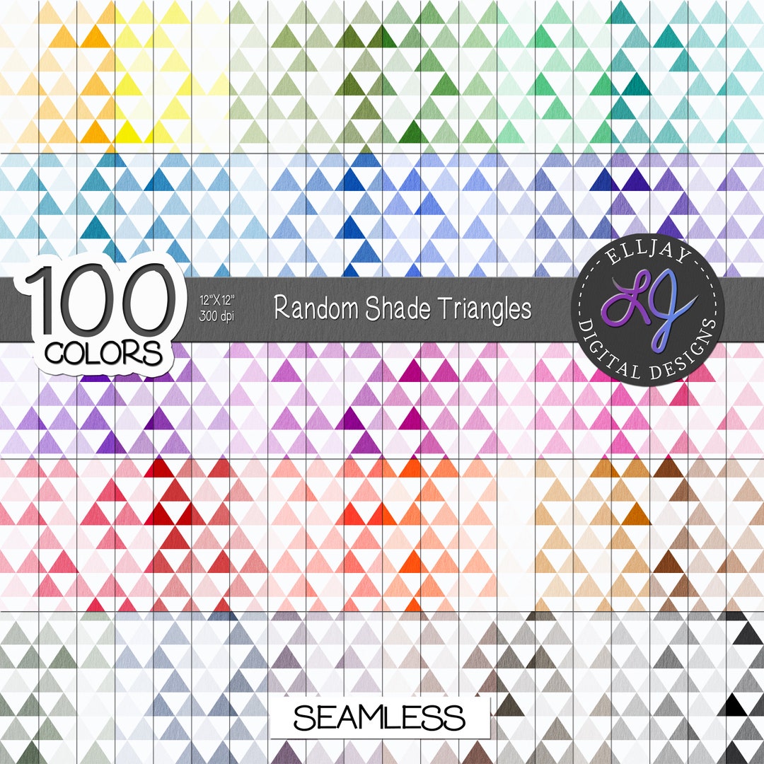 Multi Shade Triangles Patterned Digital Paper. Printable Geometric ...