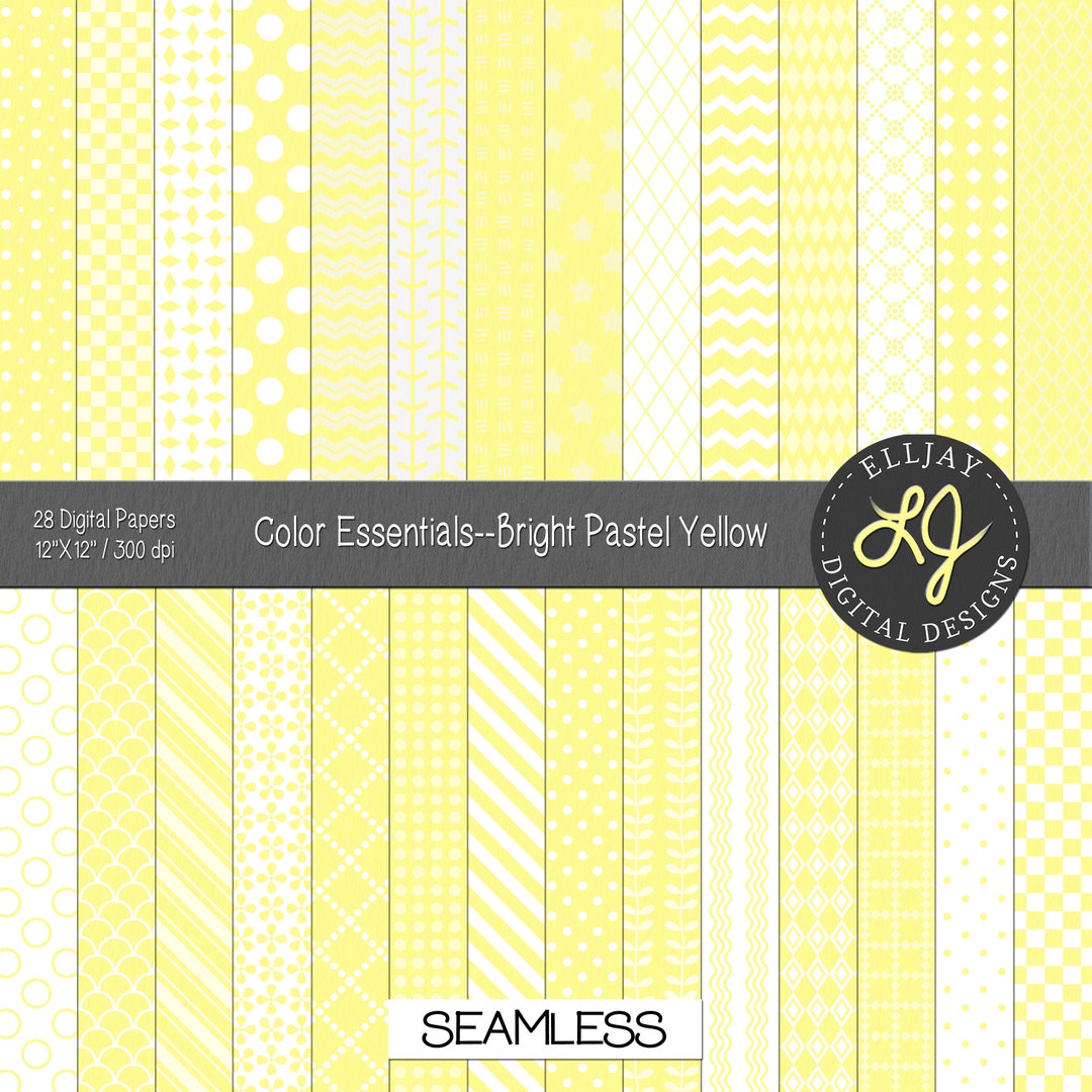 Pastel Yellow Digital Paper With Light Texture. Seamless Yellow ...