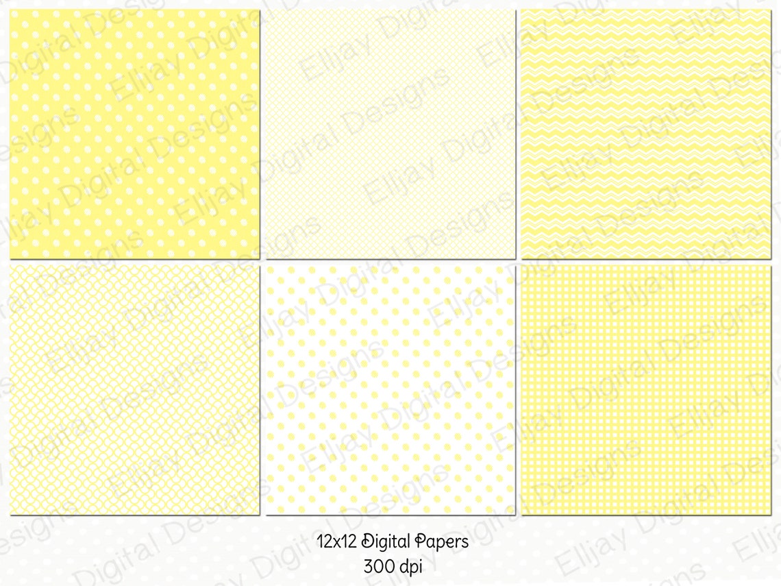Pastel Yellow Digital Paper Pack With Light Texture. Great for - Etsy
