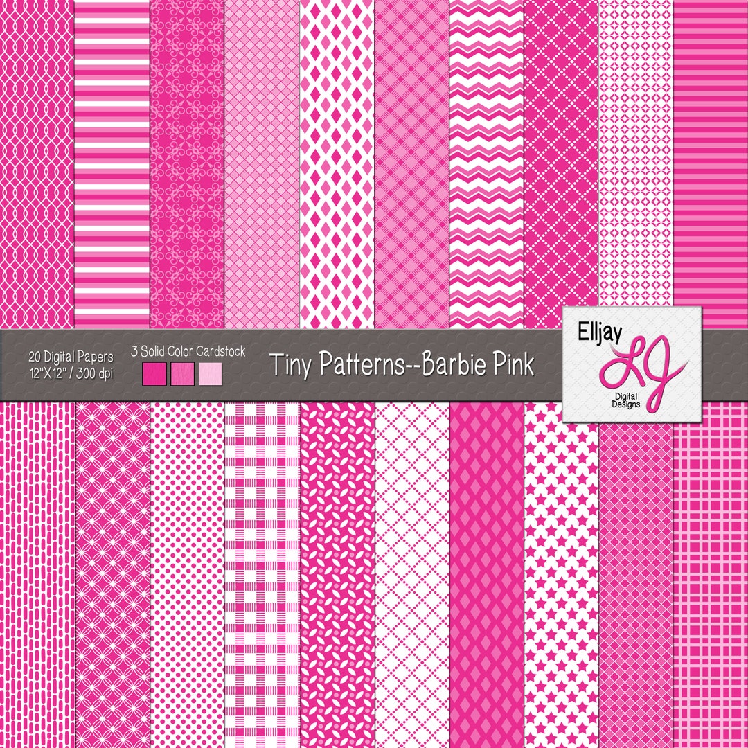 Barbie Pink Digital Paper Pack. Pink Patterns. Pink - Etsy