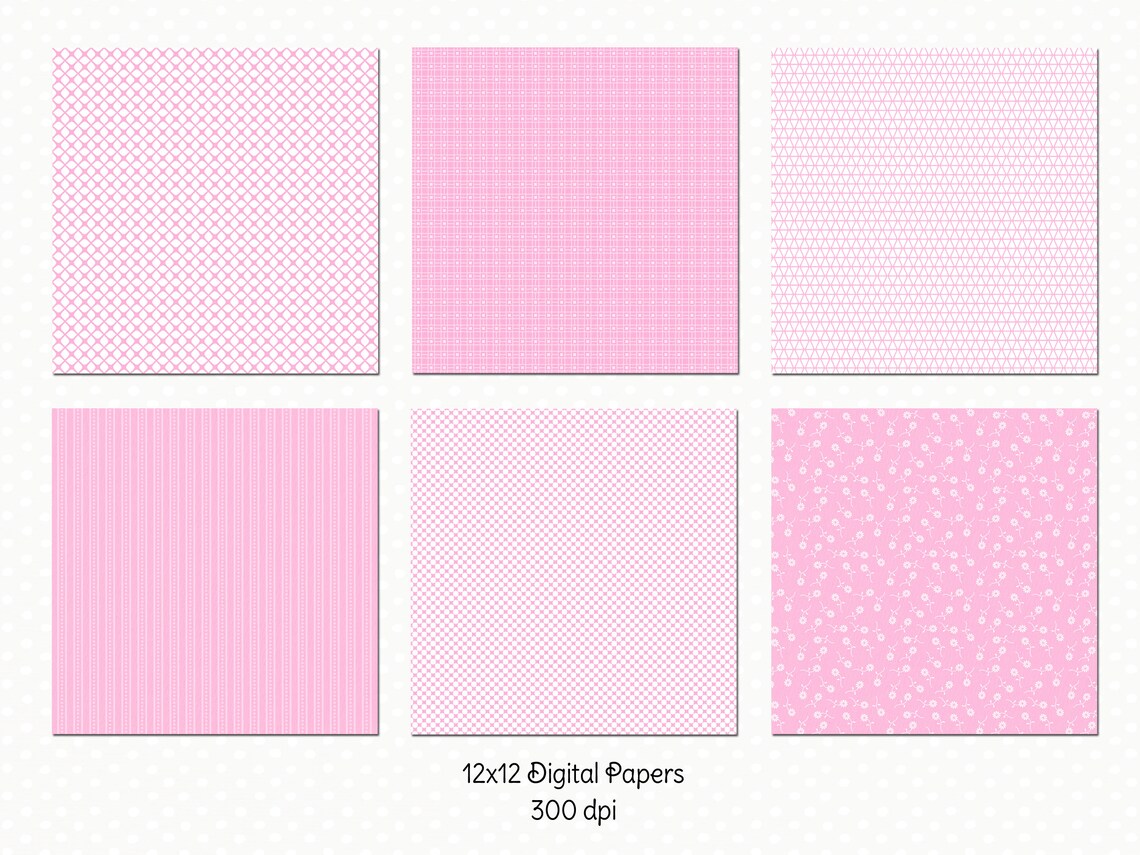 Pastel Pink Digital Paper Pack With Light Texture. Pink Scrapbook Paper ...