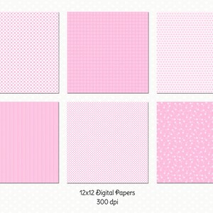 Pastel Pink Digital Paper Pack With Light Texture. Pink Scrapbook Paper ...