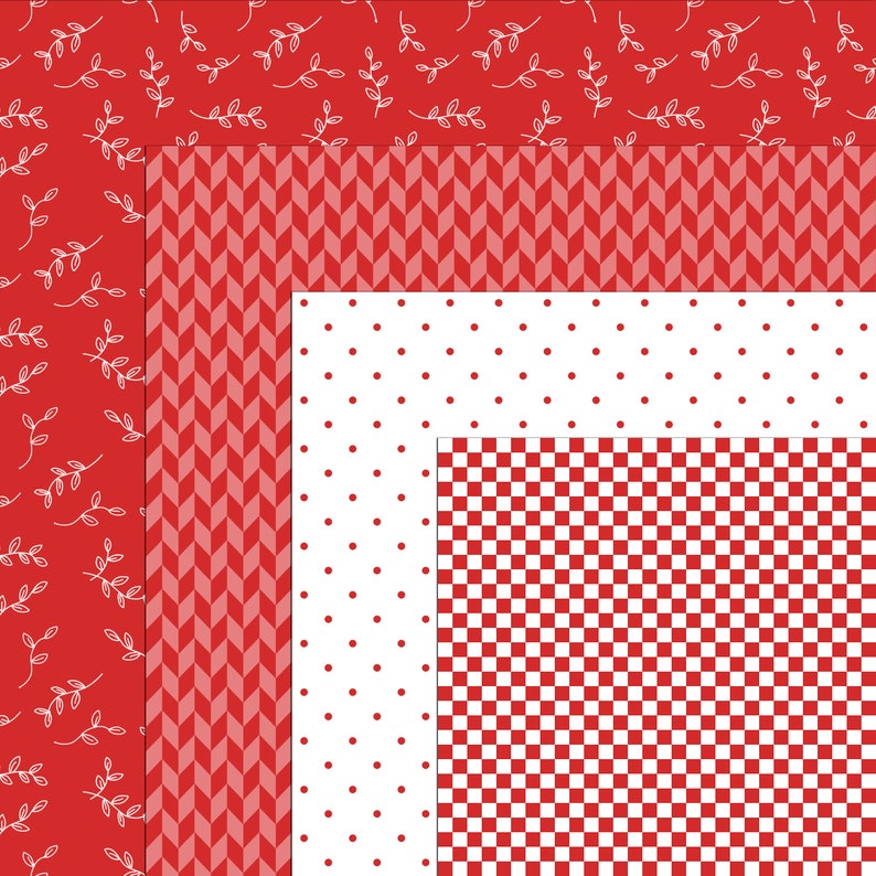 Cadmium Red Digital Paper Pack, Seamless Patterns (digital Download) - Etsy