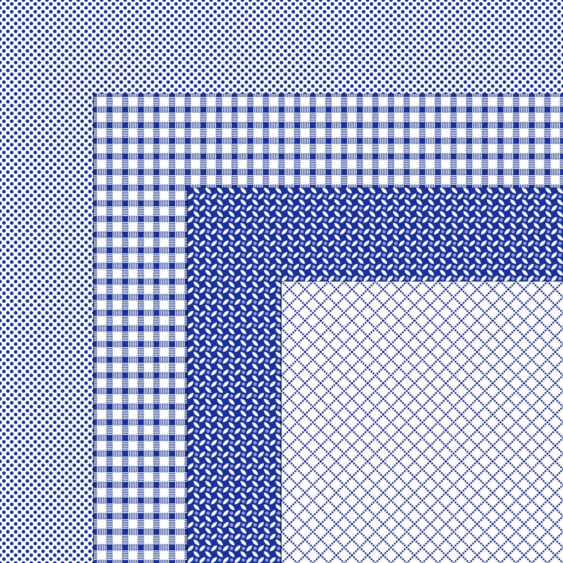 Royal Blue Digital Paper Pack With Small Patterns. Royal Blue ...
