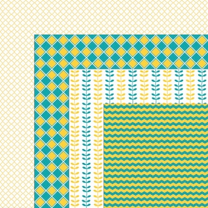 Turquoise Blue & Yellow Digital Paper With Light Texture for Scrapbooks ...