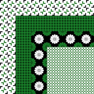 Green & Black Digital Paper Pack. Seamless Green Backgrounds ...