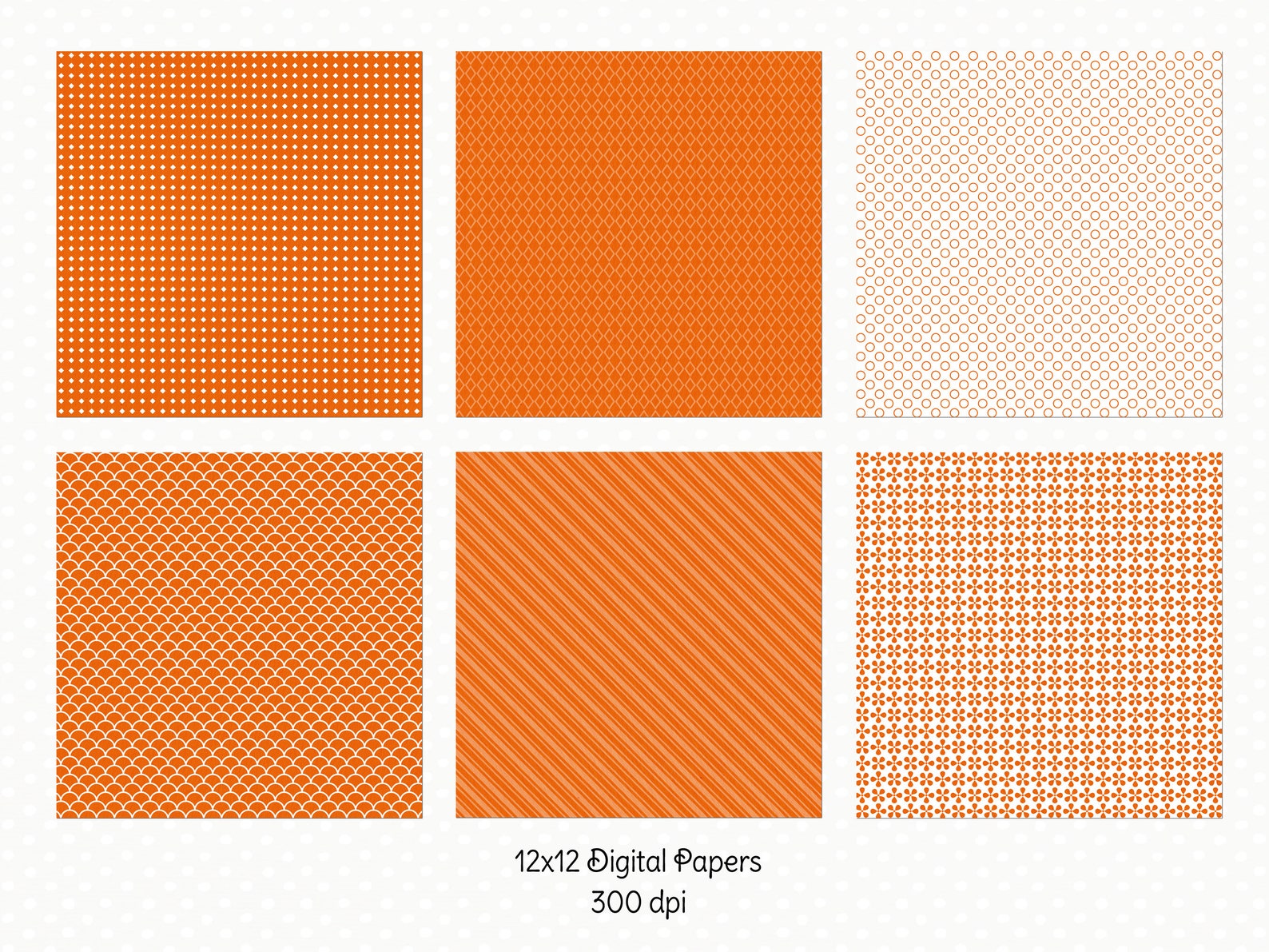 Orange Digital Paper Kit With Light Texture. Graduations - Etsy