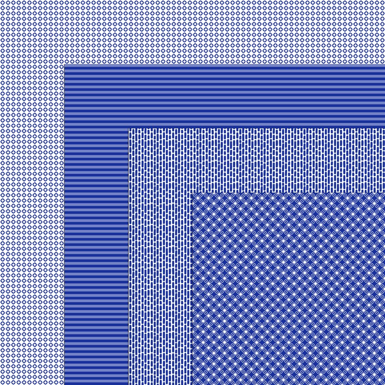 Royal Blue Digital Paper Pack With Small Patterns. Royal Blue ...