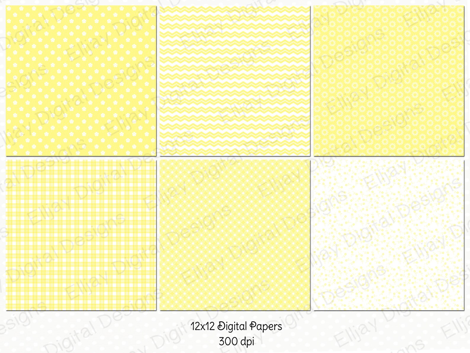 Pastel Yellow Digital Paper Pack With Light Texture. Great for - Etsy