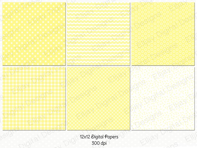 Pastel Yellow Digital Paper Pack With Light Texture. Great for - Etsy