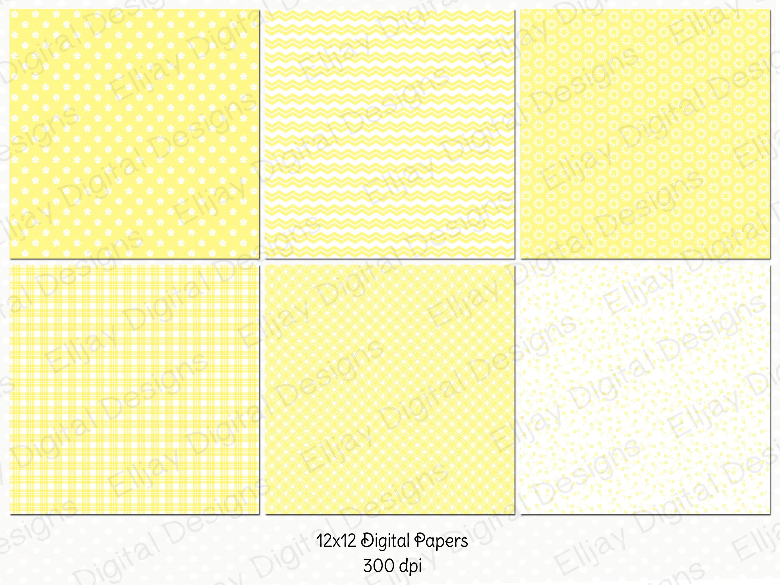 Pastel Yellow Digital Paper Pack With Light Texture. Great for - Etsy