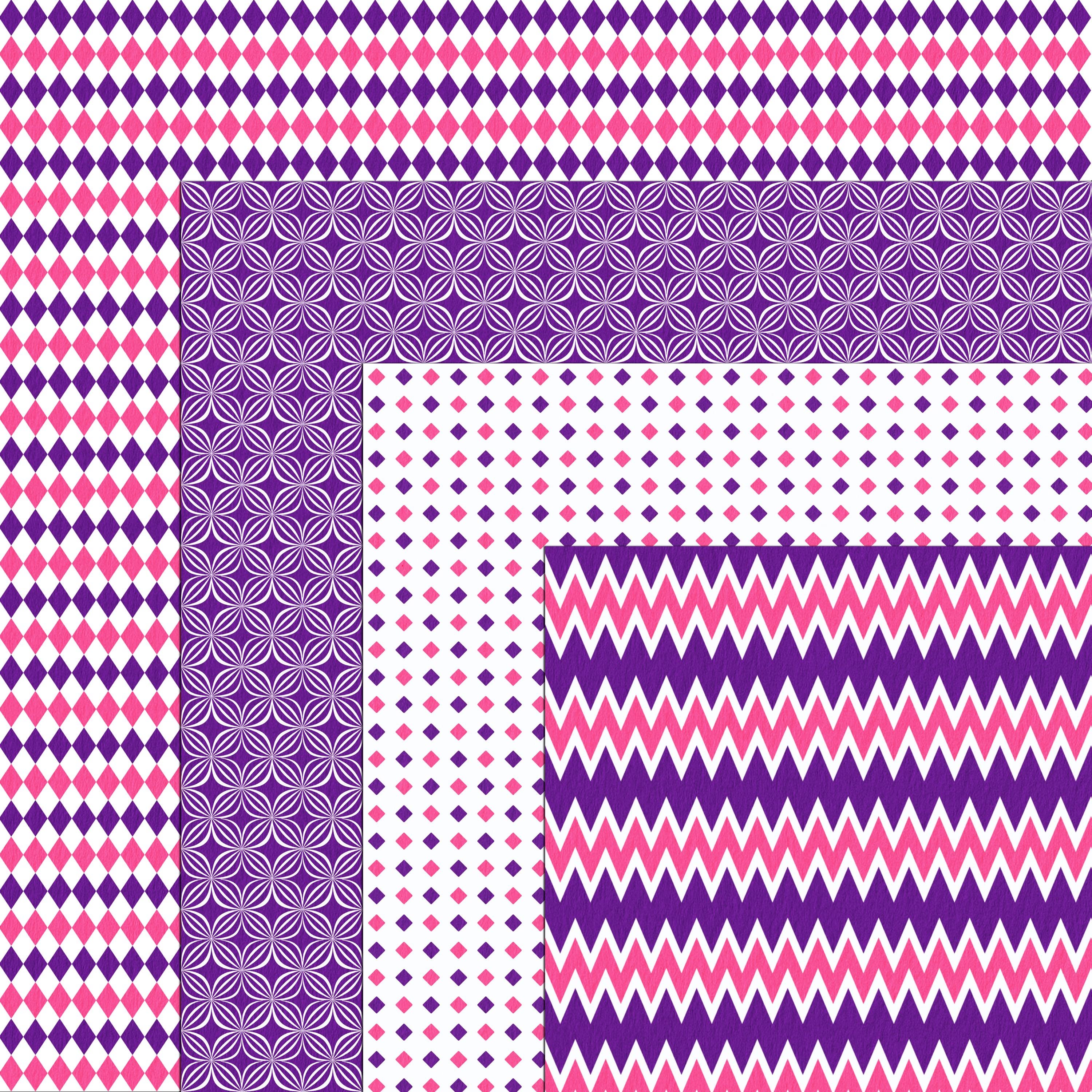 Purple & Pink Digital Paper Pack: Seamless Patterns (digital Download ...